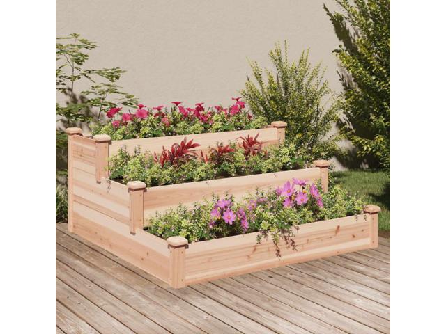 Click here for vidaXL Garden Raised Bed Natural wood Solid fir wo... prices