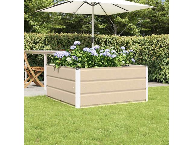 Click here for vidaXL Planter Ivory 39.37 x 39.37 x 17.72 in Stee... prices