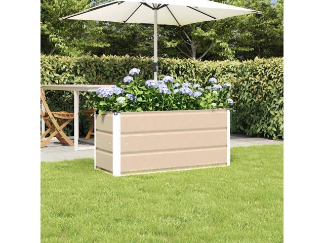 Click here for vidaXL Planter Ivory 39.37 x 15.75 x 17.72 in Stee... prices