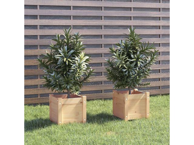Click here for vidaXL Planter Set of 2 Natural Wood Solid Pine wo... prices