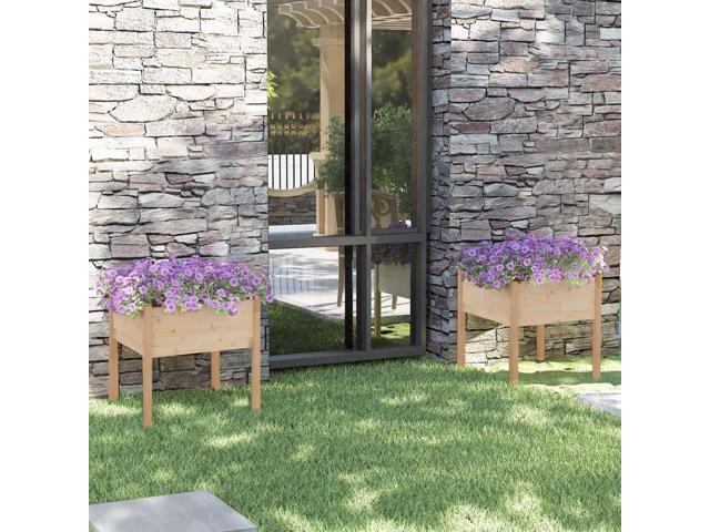 Click here for vidaXL Garden Planter Set of 2 Natural wood Solid... prices