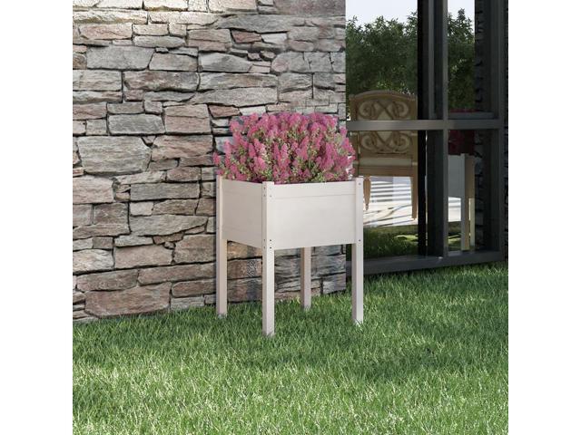 Click here for vidaXL Planter White Solid pinewood Medium Durable... prices