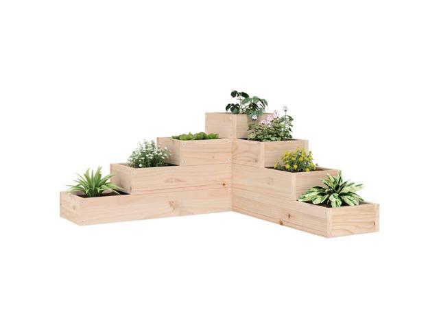 Click here for vidaXL Patio Planter 4-Tier 31.7x31.1x14.2 Solid W... prices