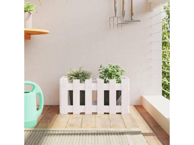 Click here for vidaXL Garden Planter White Solid pine wood Medium... prices