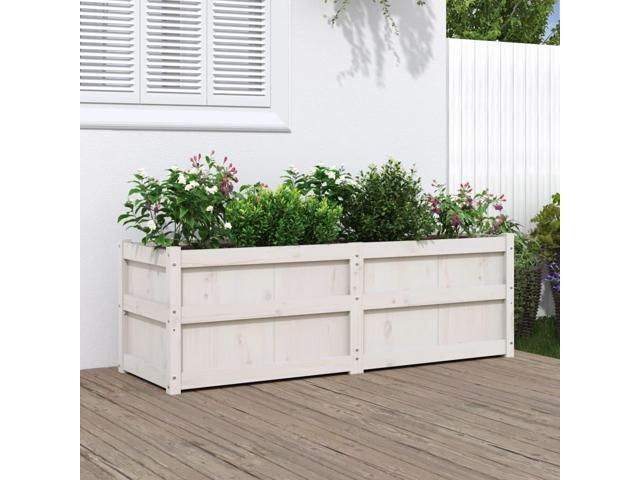 Click here for vidaXL Garden Planter White Solid pine wood Large... prices