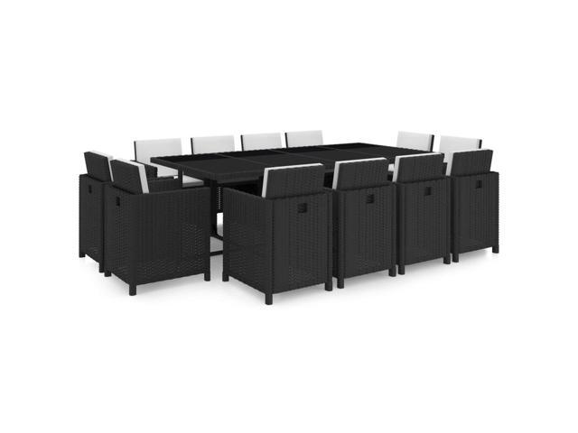 Click here for vidaXL Outdoor Dining Set Black Steel frame Large... prices