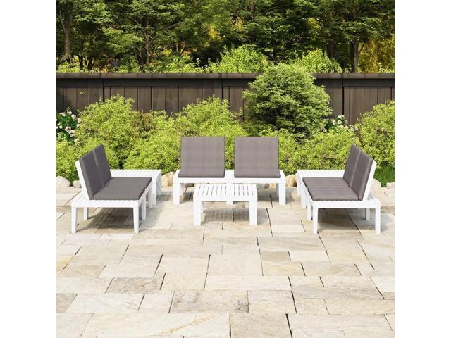 Click here for vidaXL Garden Lounge Set White and Anthracite Plas... prices