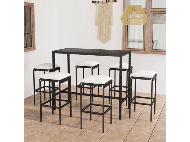 Click here for vidaXL Garden Bar Set Black  Cream White prices