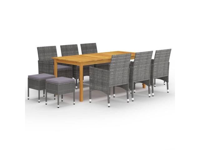 Click here for vidaXL Dining Set Grey Solid acacia wood  Powder-c... prices