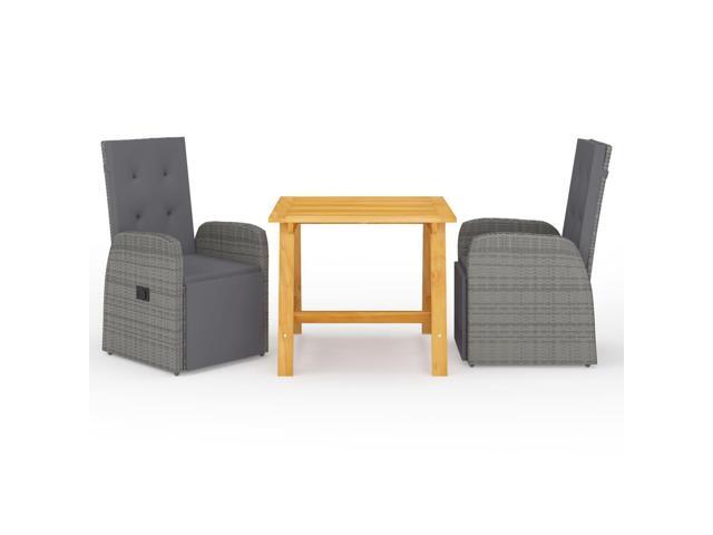 Click here for vidaXL Dining Set Grey Solid Acacia wood Medium Ad... prices