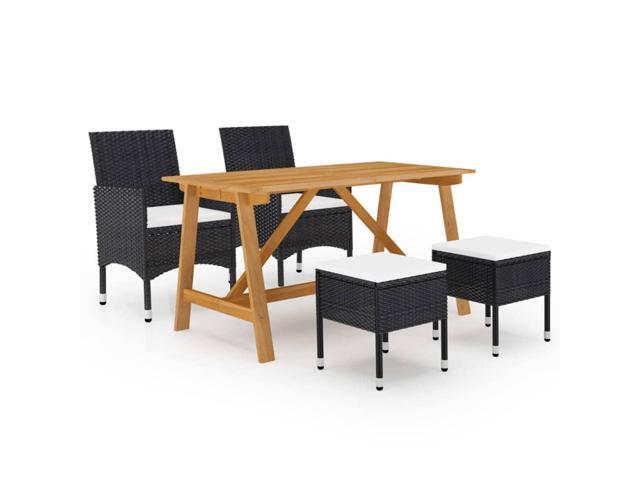Click here for vidaXL Dining Set Black Solid Acacia wood 5 Piece... prices