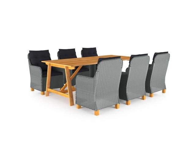 Click here for vidaXL Dining Set Light Grey  Black prices