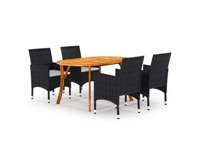 Click here for vidaXL Dining Set Black Solid Acacia Wood 5 Piece... prices
