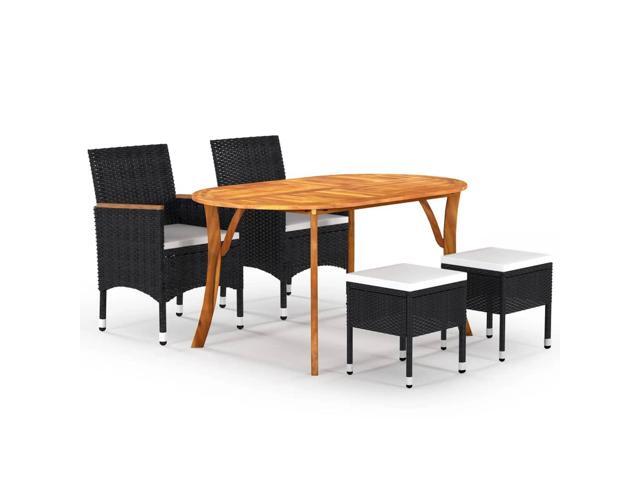 Click here for vidaXL 5 Piece Patio Dining Set Black dining set g... prices