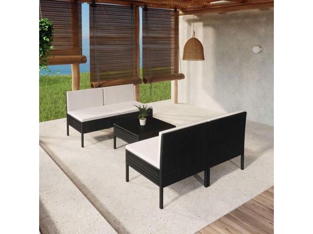 Click here for vidaXL Garden Lounge Set Black  Cream white prices