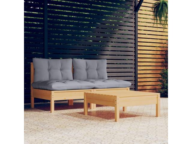 Click here for vidaXL Garden Lounge Set Grey Solid pinewood Mediu... prices