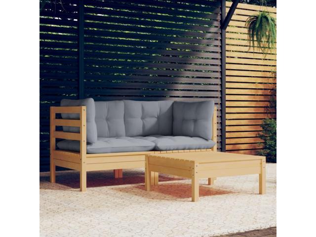 Click here for vidaXL Garden Lounge Set Grey Solid pinewood  100... prices