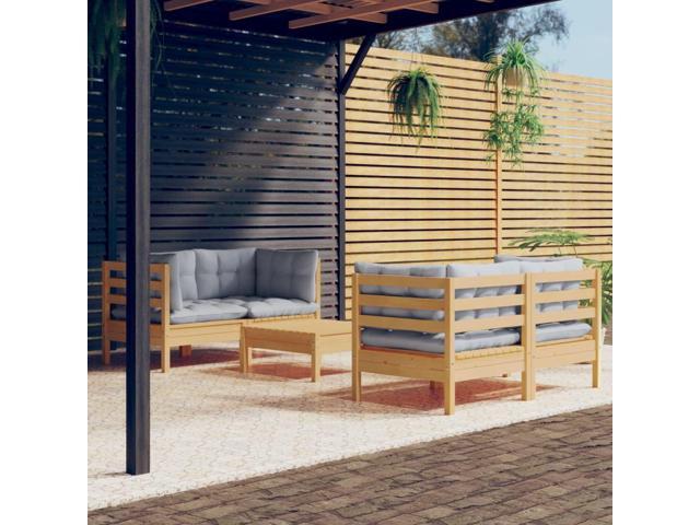 Click here for vidaXL Garden Lounge Set Pine and Grey Solid pine... prices