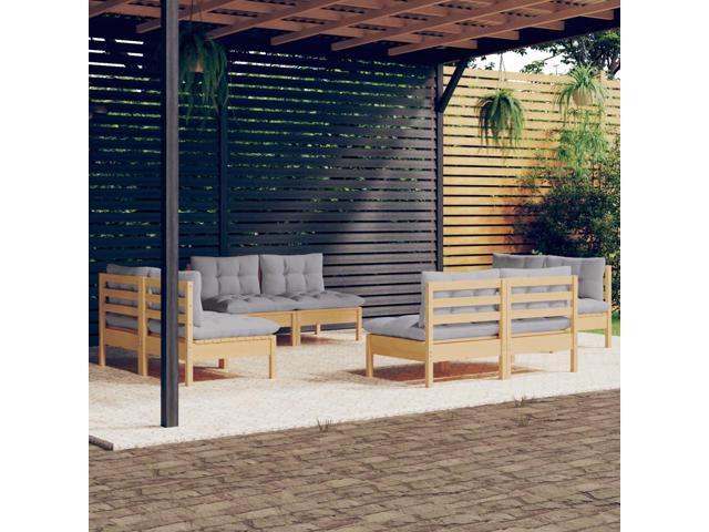 Click here for vidaXL Garden Lounge Set Grey Solid pine wood  100... prices