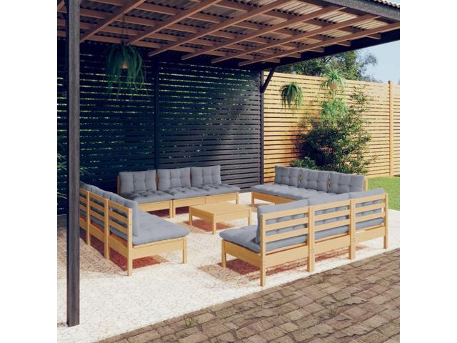 Click here for vidaXL Garden Lounge Set Grey  Natural Wood prices