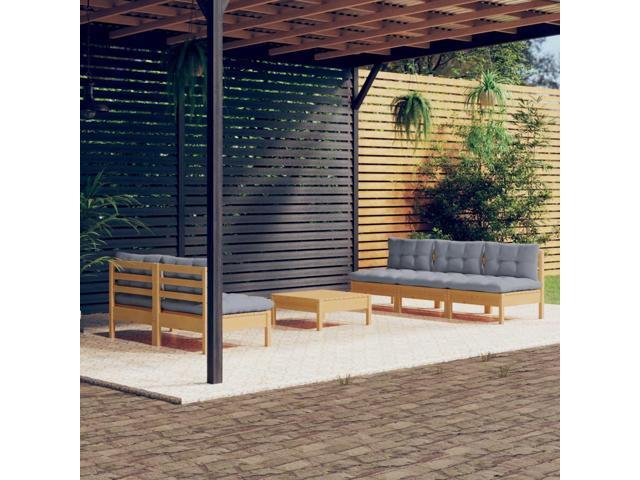 Click here for vidaXL Garden Lounge Set Grey Solid pinewood and p... prices