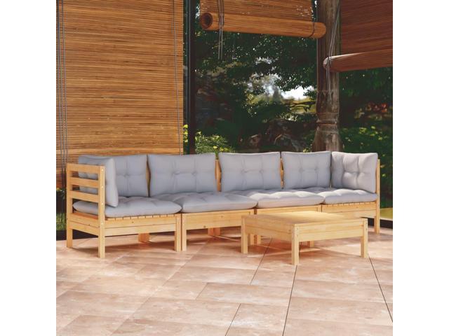 Click here for vidaXL Garden Lounge Set Natural wood and grey prices