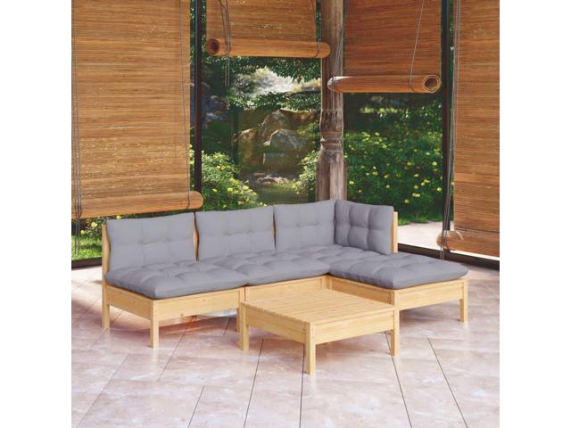 Click here for vidaXL Garden Lounge Set Grey Solid pinewood Mediu... prices