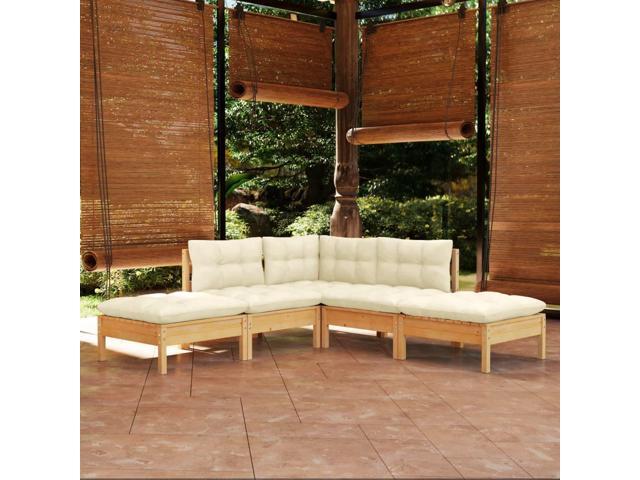 Click here for vidaXL Garden Lounge Set Cream Solid pine wood  fa... prices