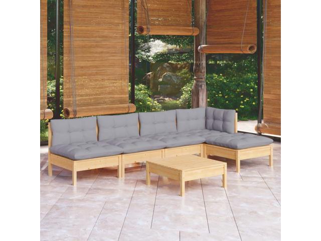 Click here for vidaXL Garden Lounge Set Grey and natural wood prices