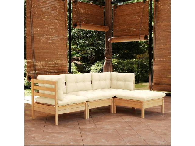 Click here for vidaXL Garden Lounge Set Cream Solid pine wood  fa... prices