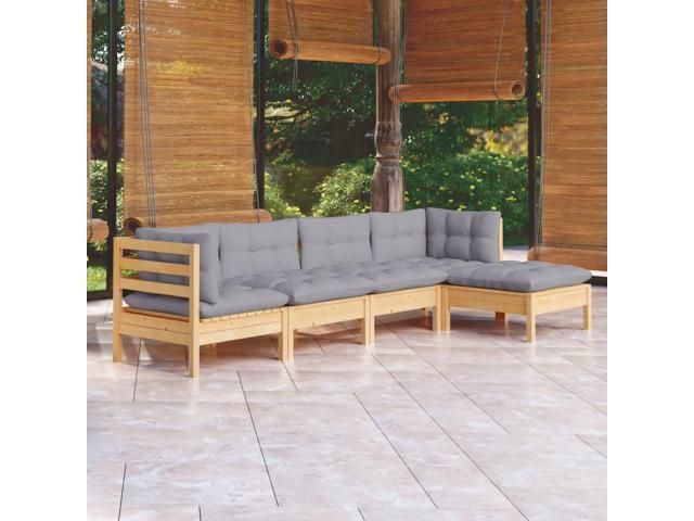 Click here for vidaXL Garden Lounge Set Grey Solid pinewood 5 Pie... prices
