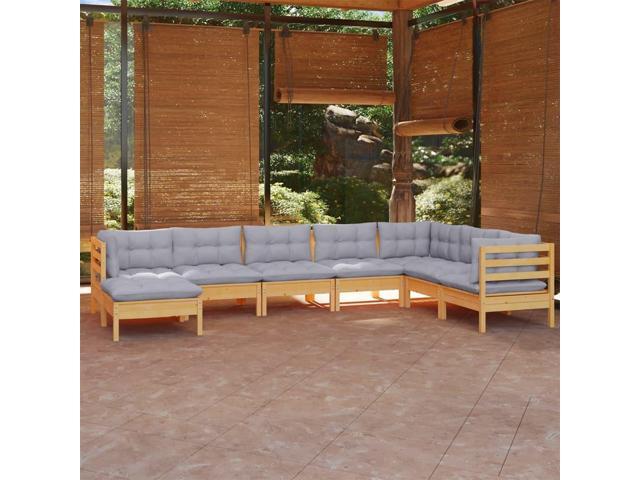 Click here for vidaXL Garden Lounge Set Grey Solid pinewood Mediu... prices