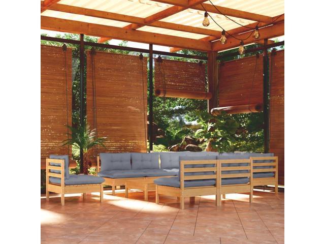 Click here for vidaXL Garden Lounge Set Grey  Pinewood prices