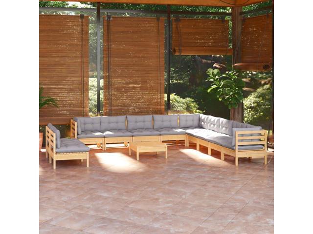 Click here for vidaXL Garden Lounge Set Grey Solid pinewood  100... prices