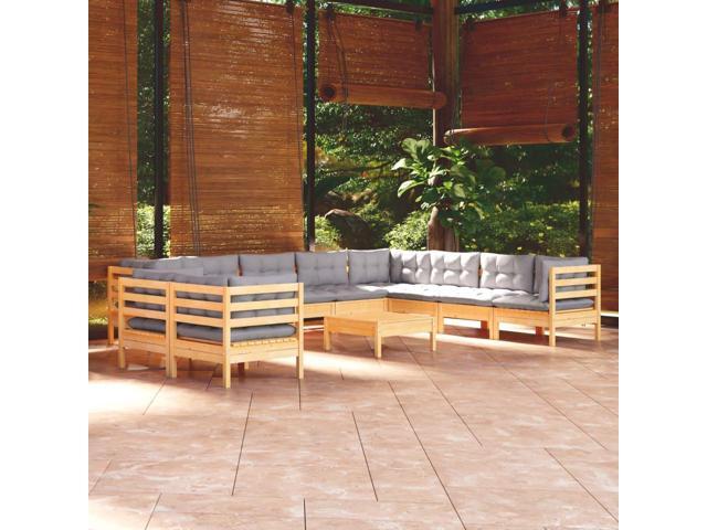 Click here for vidaXL Solid Pinewood Patio Lounge Set 11 Piece wi... prices