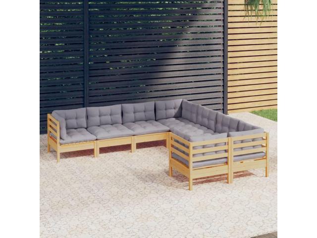 Click here for vidaXL Garden Lounge Set Grey and Natural Wood prices