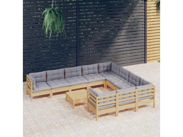 Click here for vidaXL Garden Lounge Set Grey Solid pinewood  100... prices