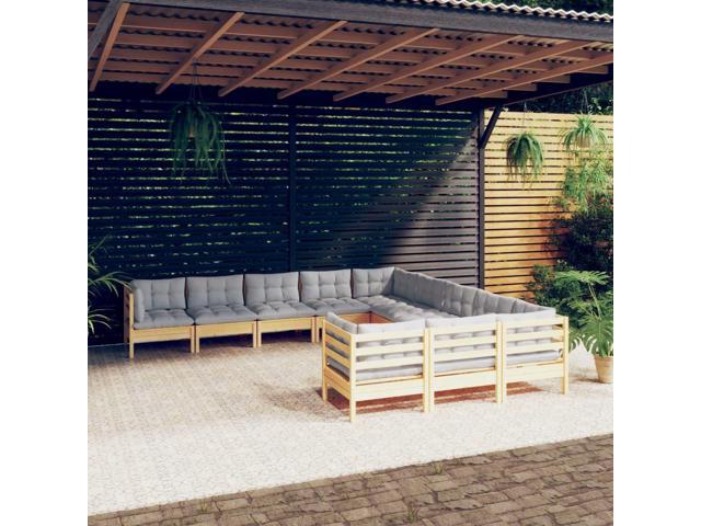 Click here for vidaXL Garden Lounge Set Grey  Natural Wood prices