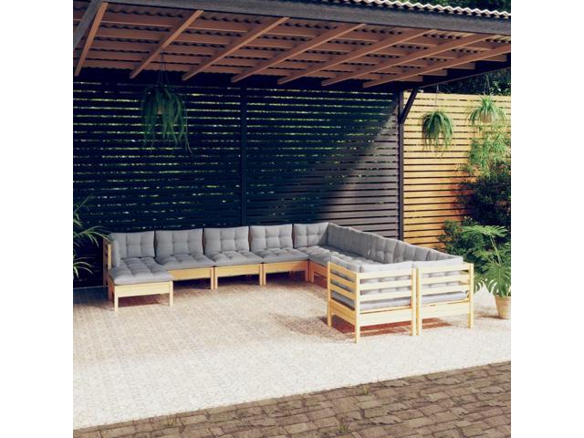 Click here for vidaXL Garden Lounge Set Grey Solid pinewood  100... prices