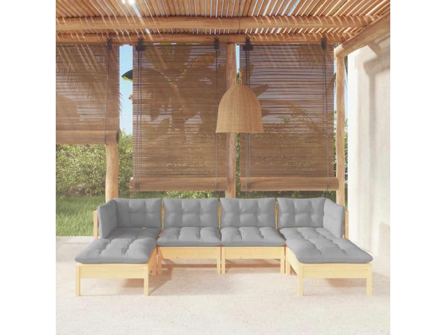 Click here for vidaXL Garden Lounge Set Grey Solid pinewood Large... prices