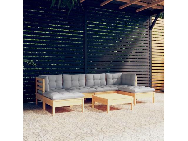 Click here for vidaXL Garden Lounge Set Grey Solid pine wood  100... prices