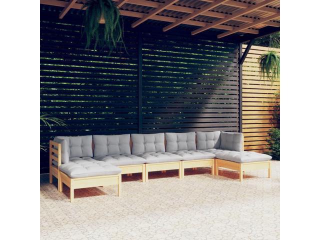 Click here for vidaXL Garden Lounge Set Light Grey  Natural Wood... prices