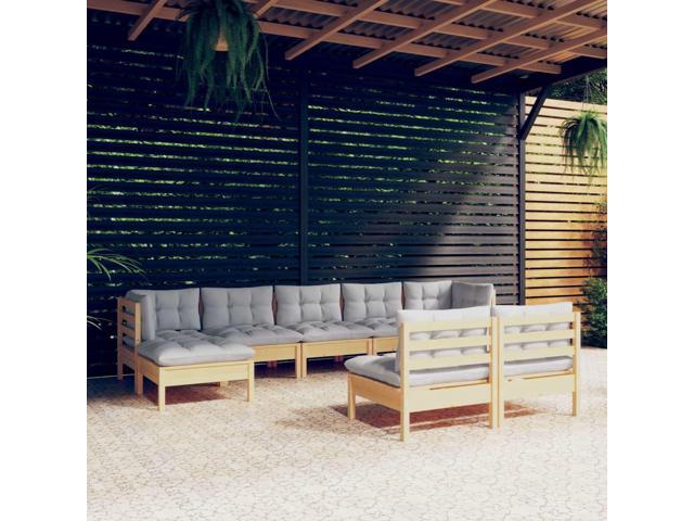 Click here for vidaXL Garden Lounge Set Grey Solid pinewood  100... prices