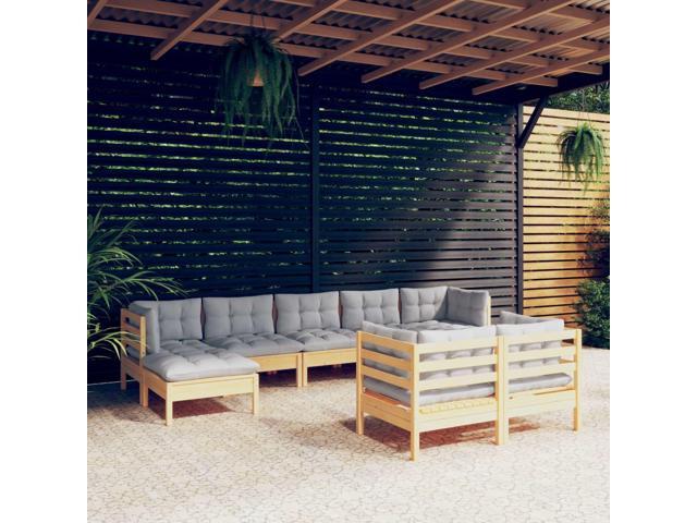 Click here for vidaXL Garden Lounge Set Grey Solid pinewood  100... prices