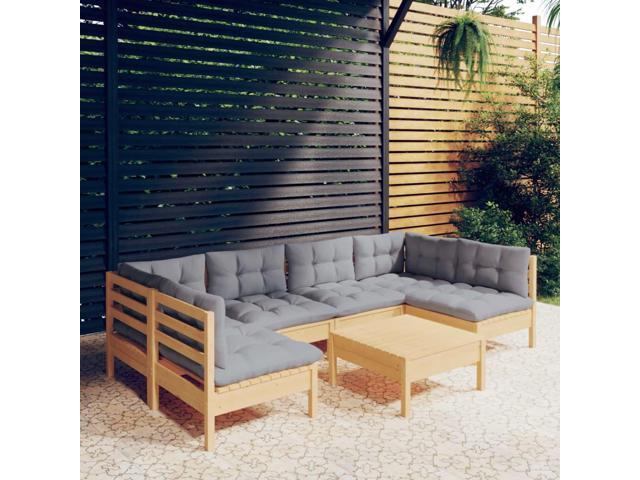 Click here for vidaXL Garden Lounge Set Grey Solid pinewood Mediu... prices