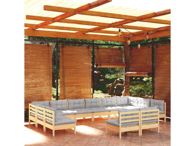 Click here for vidaXL Garden Lounge Set Grey Solid pine wood  fab... prices