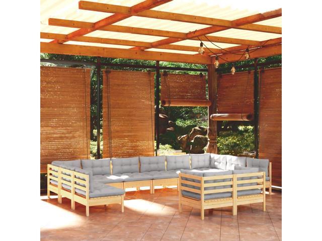 Click here for vidaXL Garden Lounge Set Gray Solid pine wood  pol... prices