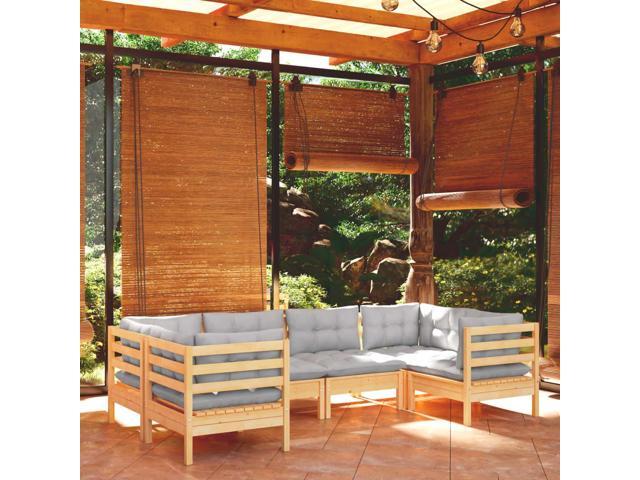 Click here for vidaXL Garden Lounge Set Grey Solid pinewood  poly... prices