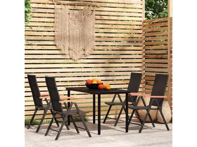 Click here for vidaXL Garden Dining Set Black prices
