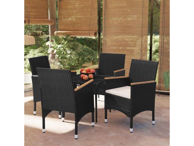 Click here for vidaXL Garden Dining Set Black prices